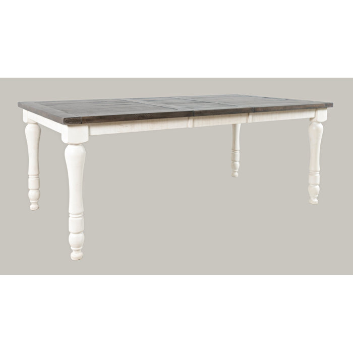 Lark Manor Aashma Extendable Pine Solid Wood Dining Table | Wayfair